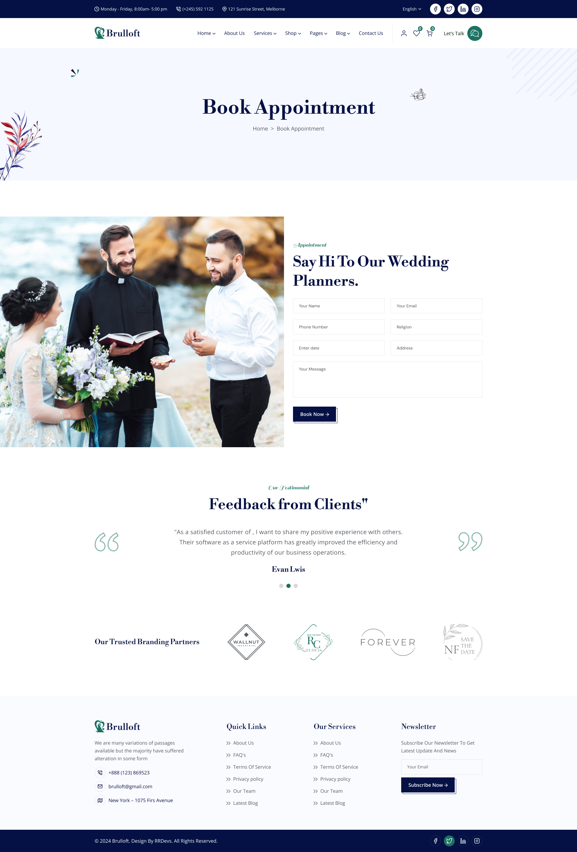 Brulloft – Wedding planner Figma Template by RRdevs | ThemeForest